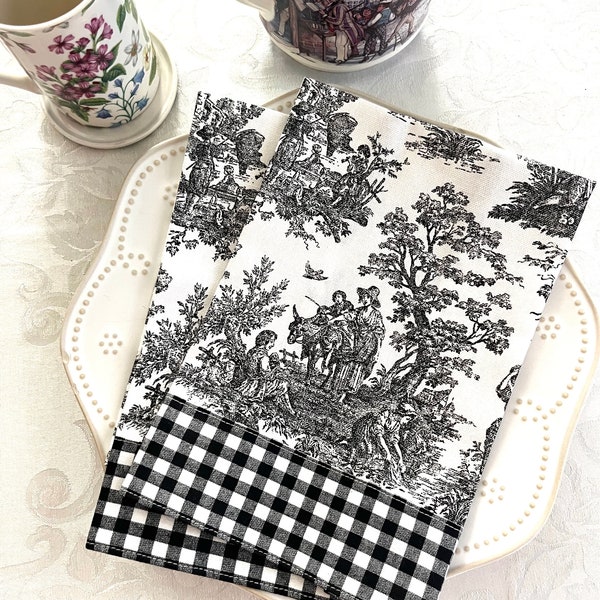 Black Toile Fabric - Etsy