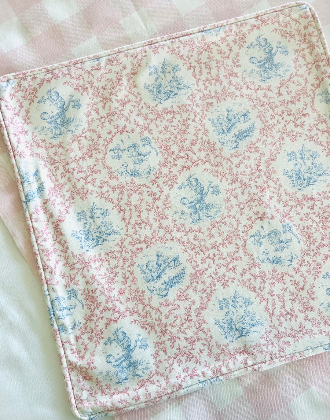 Pink Toile De Joy Pillow Cover, Pink Toile Nursery Pillow Cover, Baby ...