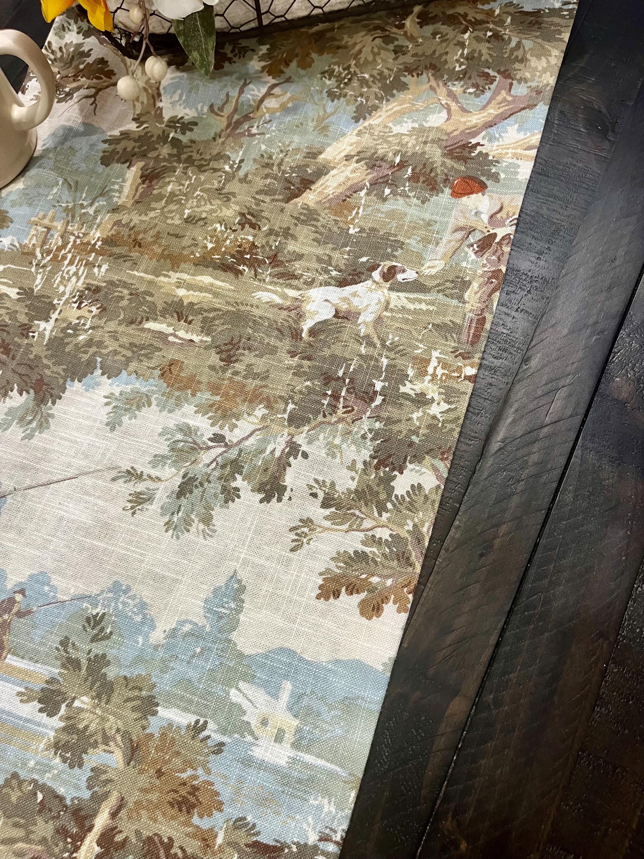 Hunting Fly Fishing Toile Table Runner:covington Avondale Vintage ...