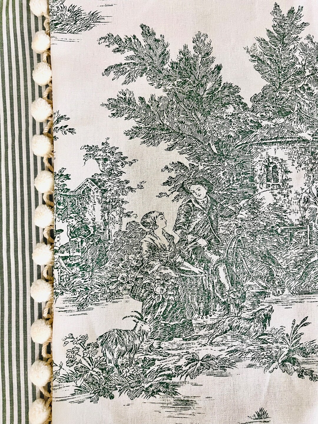 Green Toile Pillow Cover, French Country Throw Pillow, Decorative ...