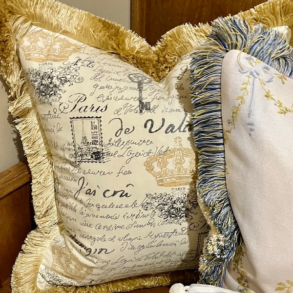 French Script Pillow - Etsy
