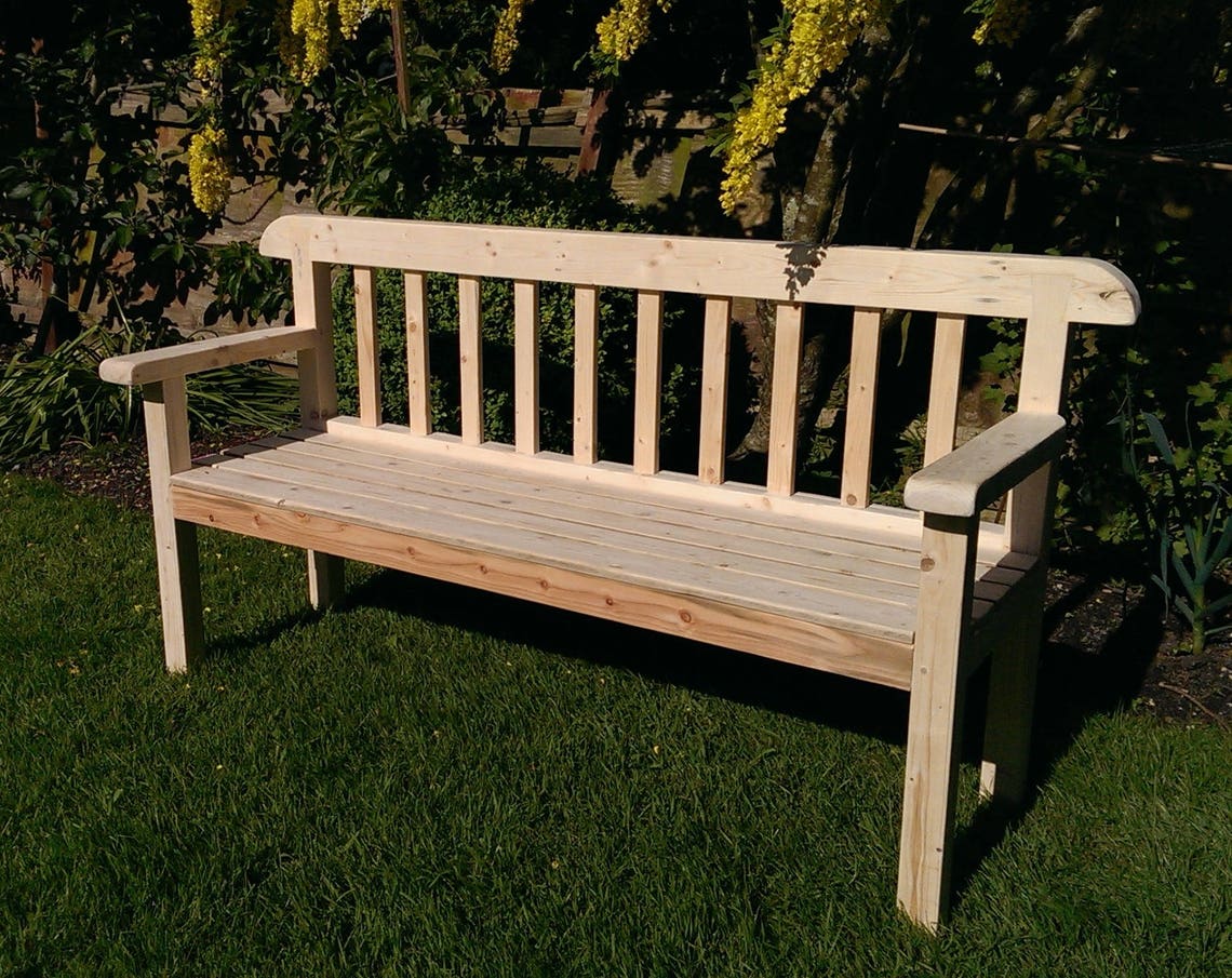 Garden Bench Seat Natural Wood Traditional Rustic Country | Etsy UK