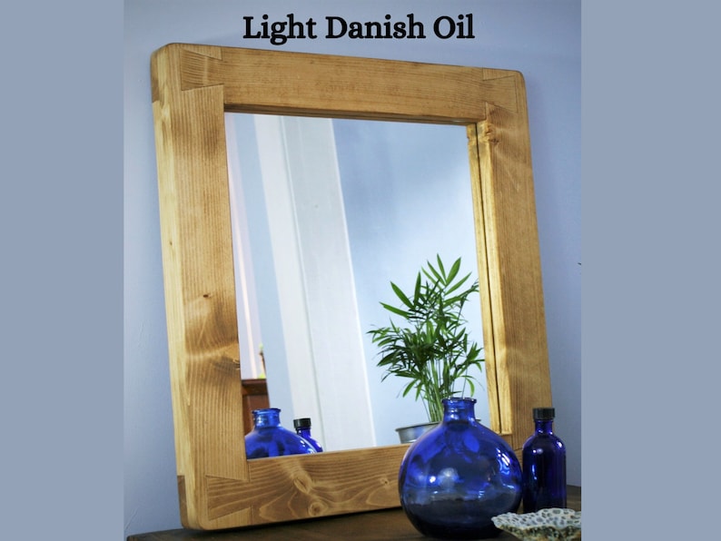 Square Wooden Wall Mirror, Rustic Natural Sustainable Wood Frame 60 X ...