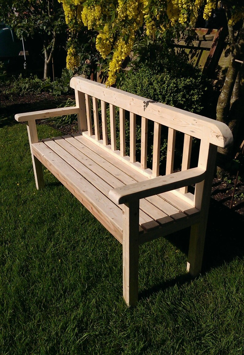 Garden Bench Seat Natural Wood Traditional Rustic Country | Etsy UK