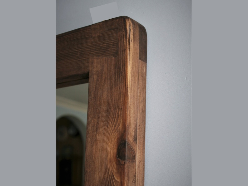 Square Wooden Wall Mirror Rustic Natural Sustainable Wood | Etsy