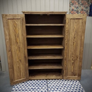 Kitchen Larder Utility Cupboard, Tall Rustic Pantry Cabinet 130hx68wx36 ...