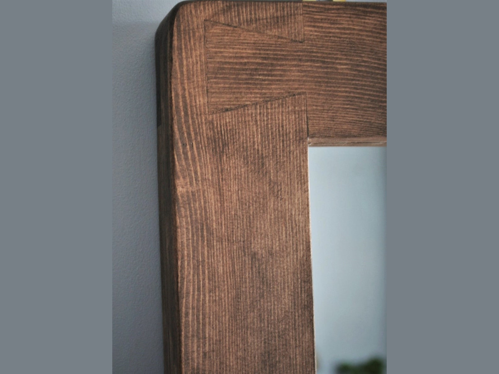 Square Wooden Wall Mirror Rustic Natural Sustainable Wood | Etsy