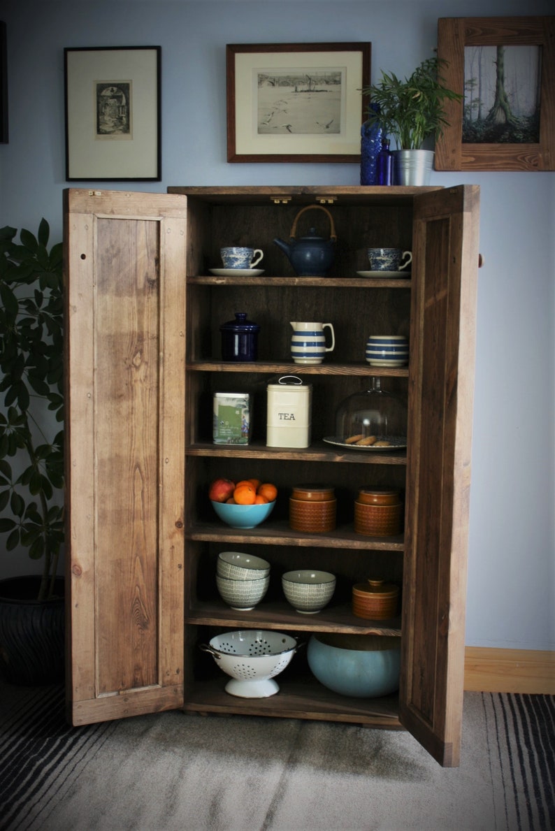 Kitchen Larder Utility Cupboard Tall Rustic Pantry Cabinet - Etsy UK