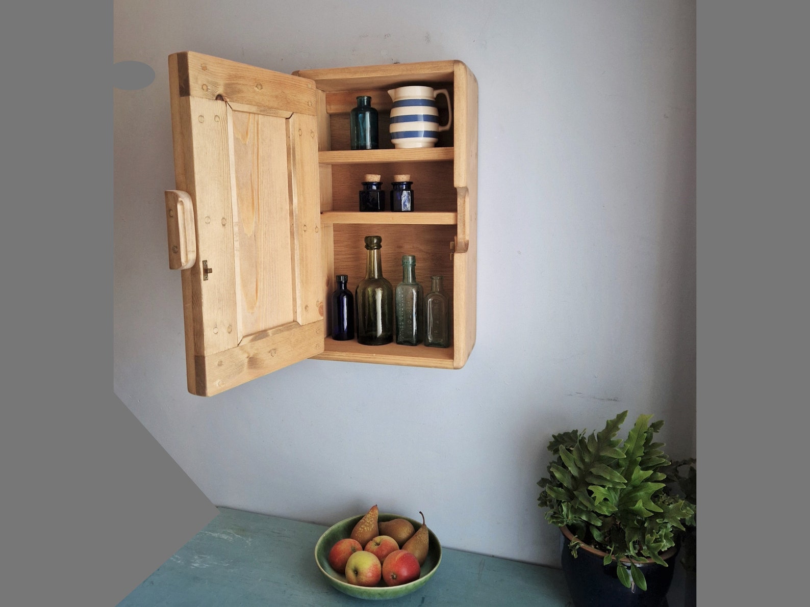Kitchen Wall Cabinet and Slim Storage Cupboard in Natural - Etsy