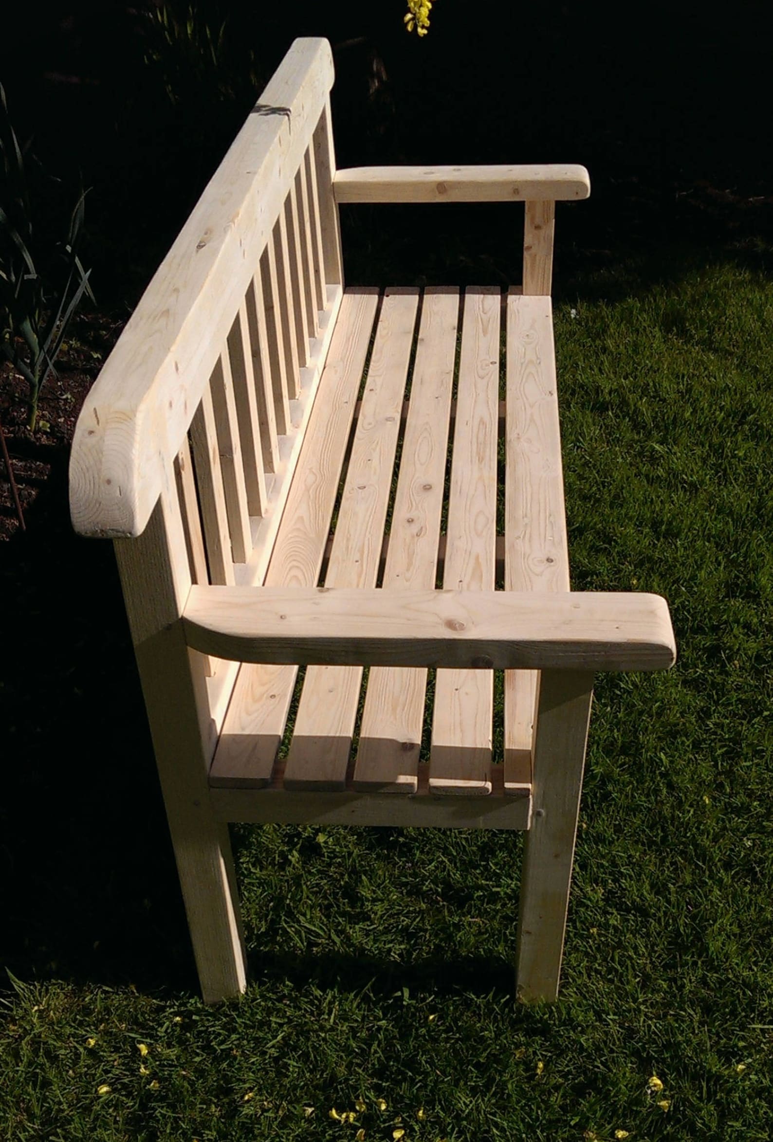 Garden Bench Seat, Natural Wood, Traditional Rustic Country Cottage ...