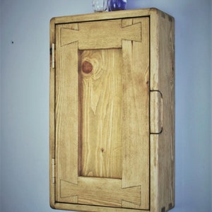 Narrow bathroom wall cabinet in light wood tall with 3 | Etsy