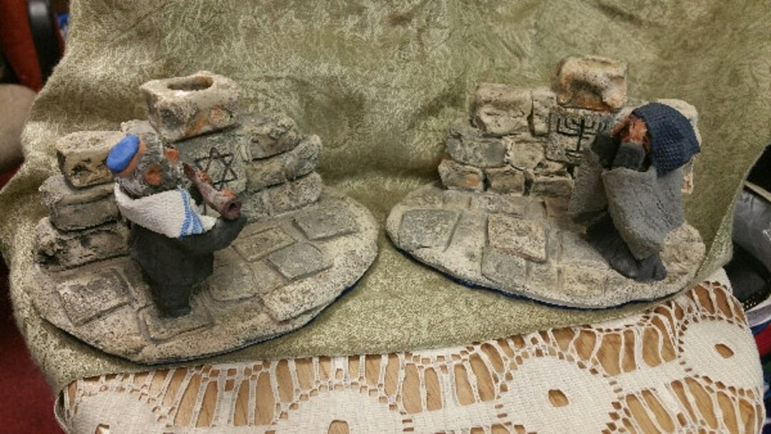 RARE Vintage Albert Greenberg Judaica Candlesticks From the Shtetl - Etsy