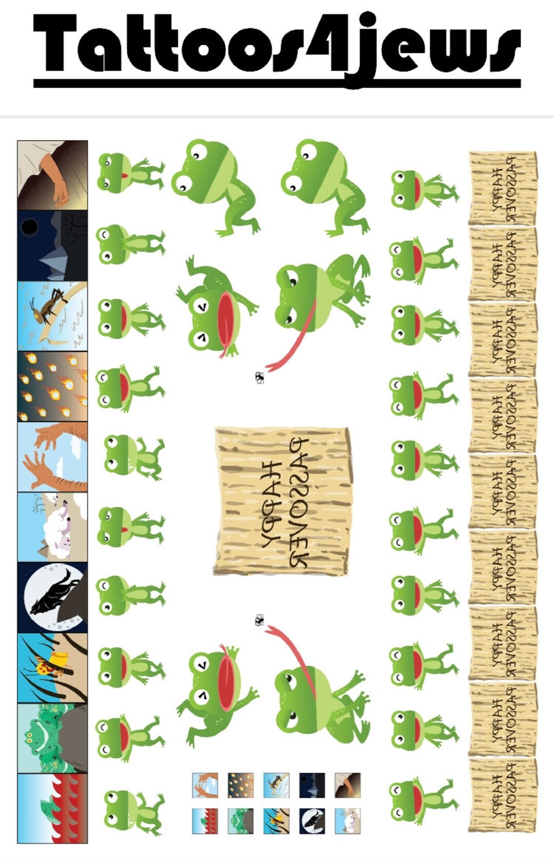 Tattoos 4 Jews Passover Temporary Tattoos - Etsy