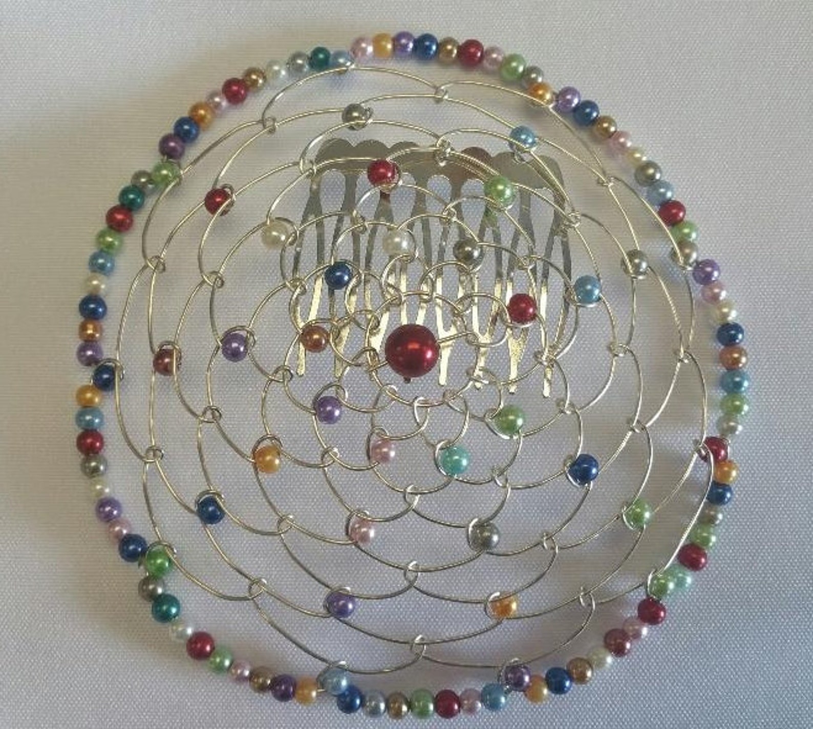 Beaded Wire Kippa on Silver Wire Women's Wire Kippah Girls Headcovering ...