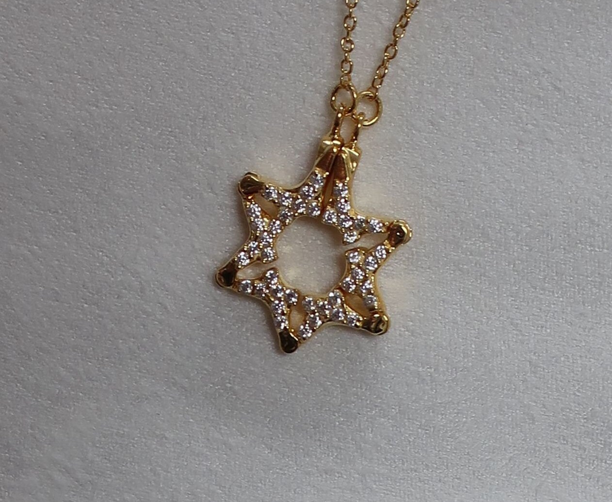 Cubic Zirconia Butterfly Jewish Star of David Pull Apart Necklace - Etsy
