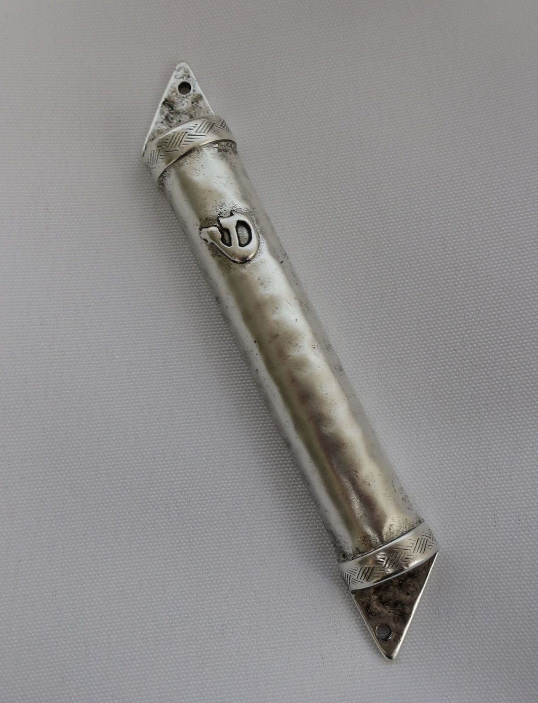 Traditional Door Mezuzah in Matte Silver - Etsy