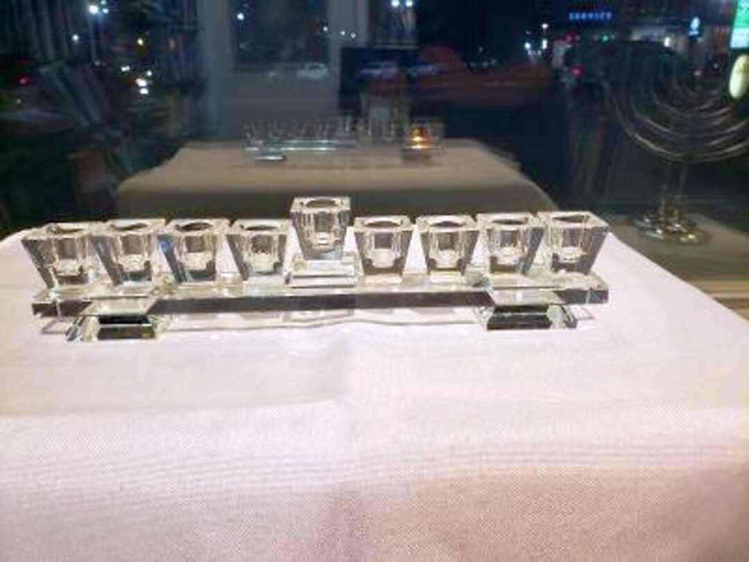 Clear Crystal Hanukkah Menorah - Etsy