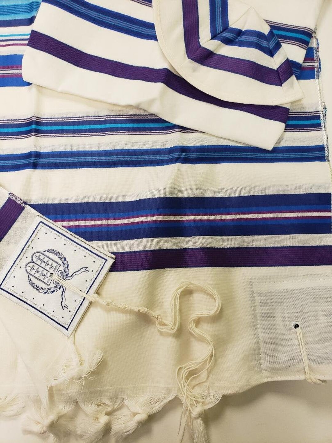 Traditional Tallis in Wool and Blue Stripes - Etsy