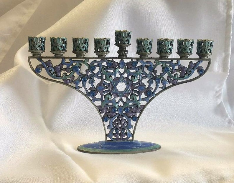 Hanukkah Menorah for Chanukah Candle Lighting Ceremony Pewter | Etsy