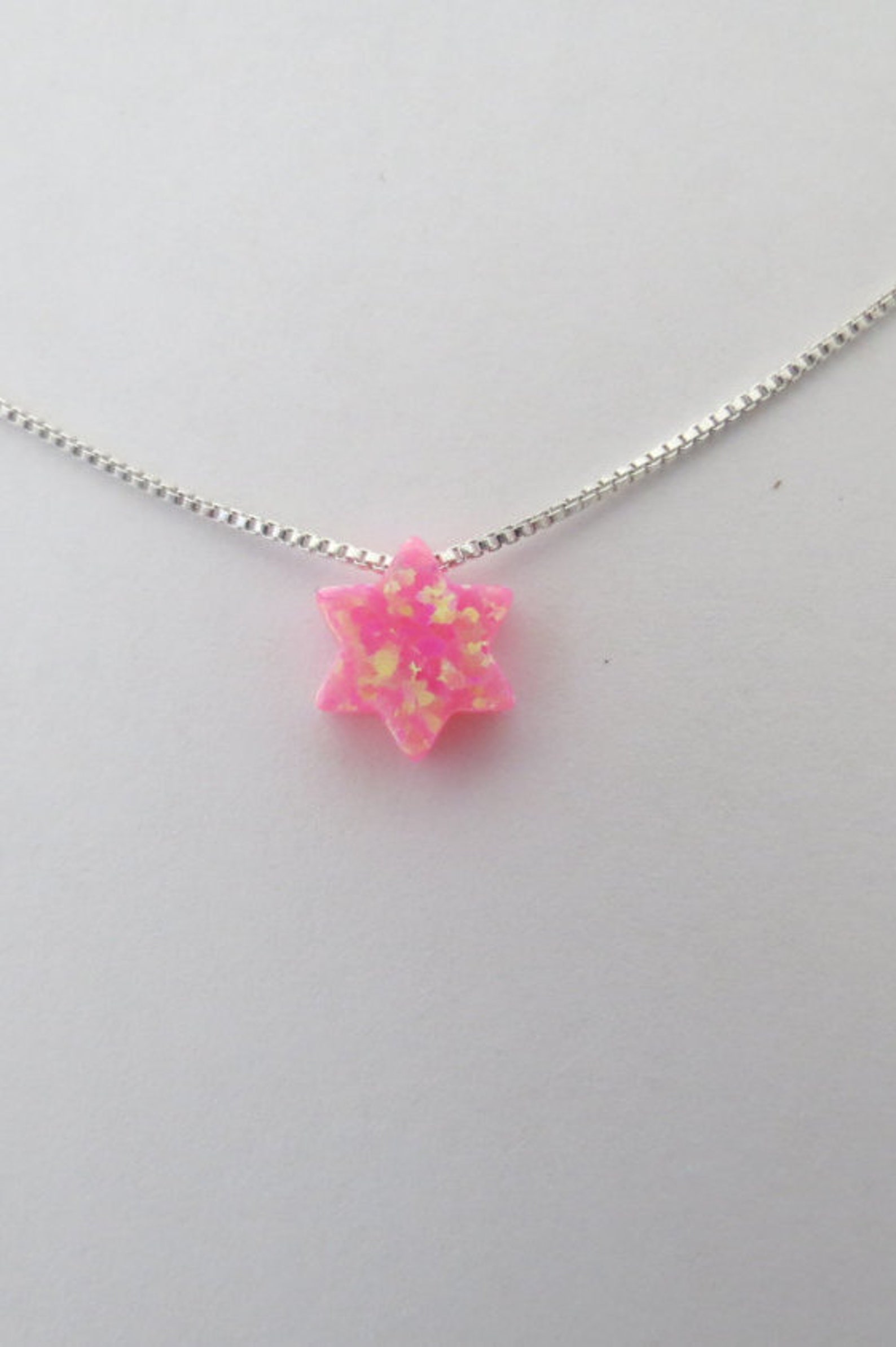Pink Opal Magen David Pink Opal Jewish Star Floating Jewish | Etsy