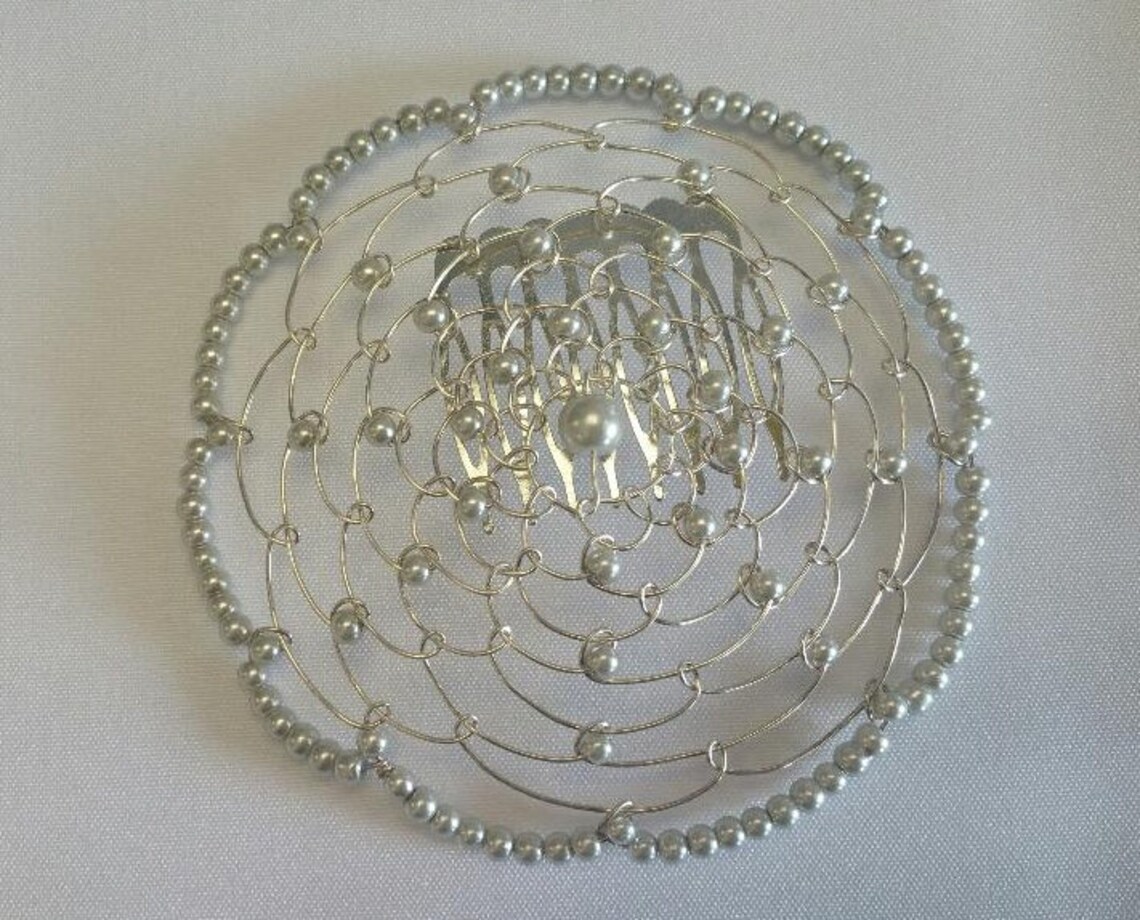 Beaded Wire Kippa on Silver Wire Women's Wire Kippah Girls Headcovering ...
