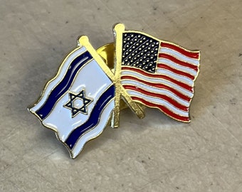 USA American Israel Friendship Flag Bike Motorcycle Hat Cap Lapel Pin ...