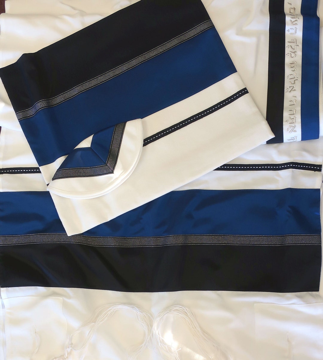 Two Tone Traditional Tallis - Etsy