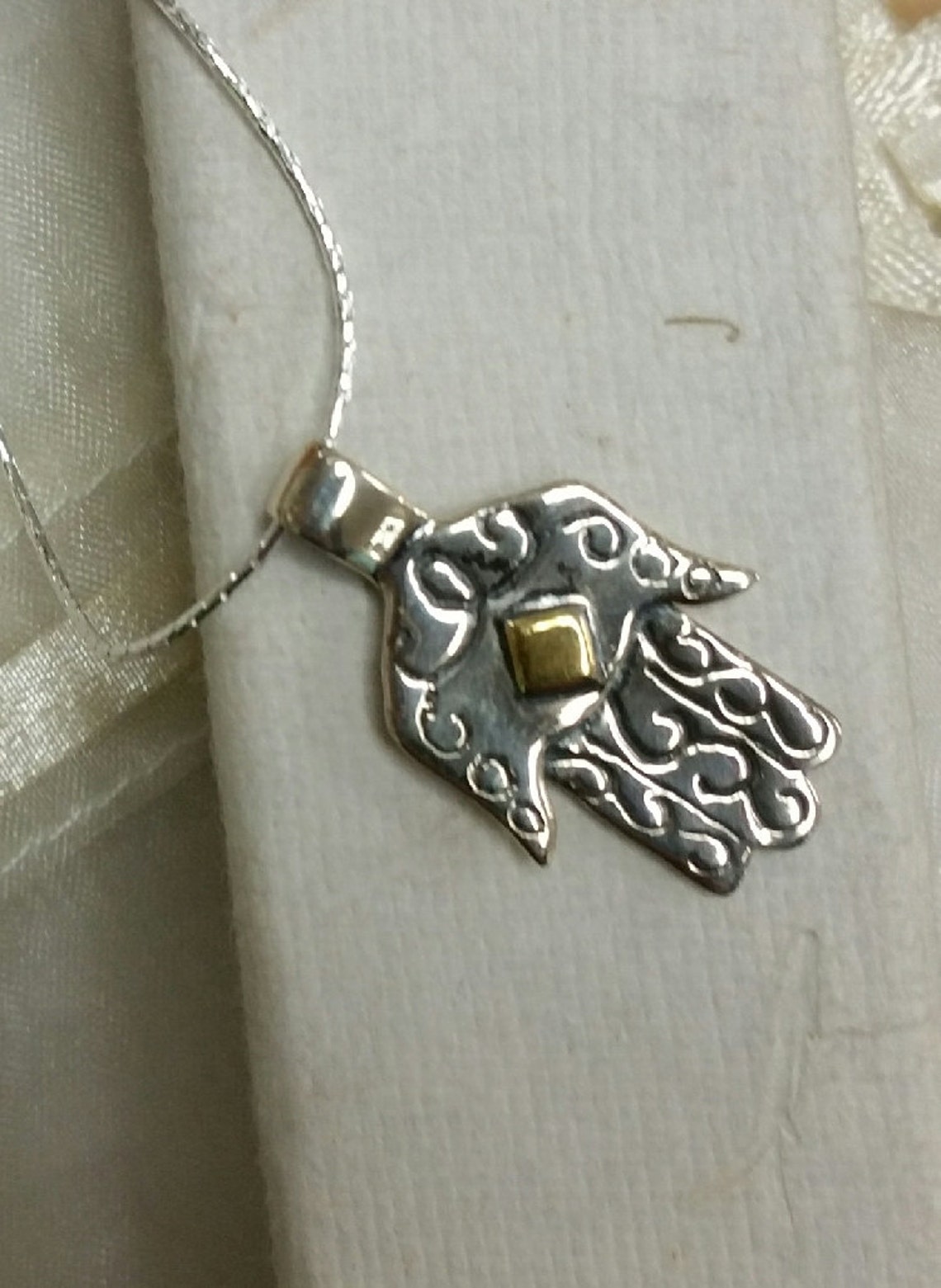 Traditional Israeli Style Hamsa Pendant | Etsy