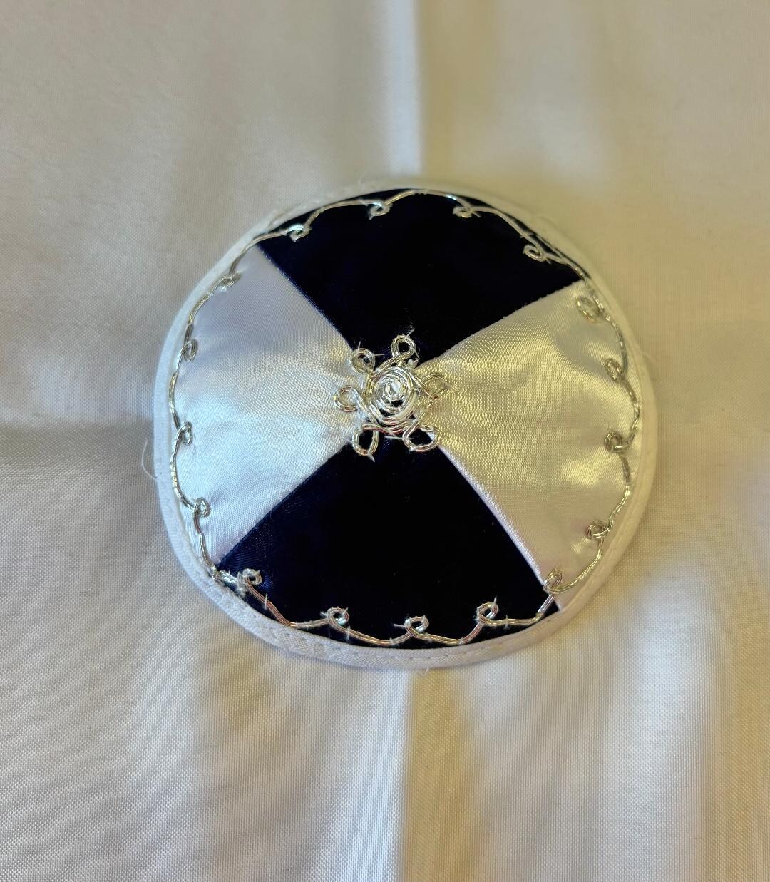 Blue & White 4.5 Inch Kippa for Baby - Etsy
