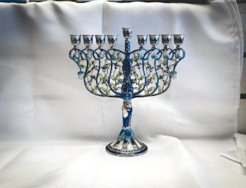 Hanukkah Menorah for Chanukah Candle Lighting Ceremony Fluer De Lis - Etsy
