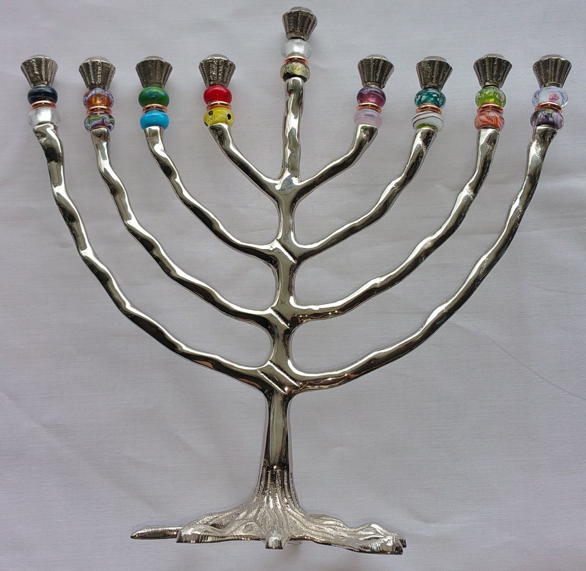 Pandora Bead Tree of Life Menorah in Multi Color. | Etsy