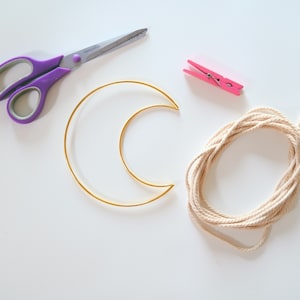 DIY Kit, Moon Macrame Wall Hanging Craft Supply Kit With String Lights, Craft Kit for Adults ...