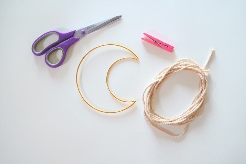 DIY Kit, Moon Macrame Wall Hanging Craft Supply Kit With String Lights ...