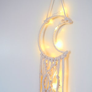 DIY Kit, Moon Macrame Wall Hanging Craft Supply Kit With String Lights, Craft Kit for Adults ...