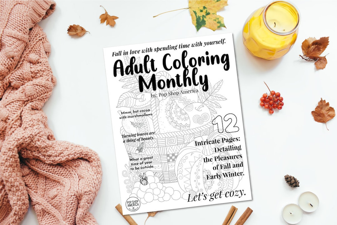Fall in Love With Fall Adult Coloring Book, Printed & Mailed - Etsy