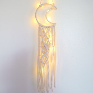 DIY Kit, Moon Macrame Wall Hanging Craft Supply Kit With String Lights, Craft Kit for Adults ...