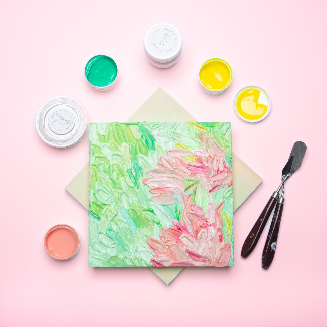 Textured Flower Painting Kit, Beginner Friendly Acrylic Painting Art ...
