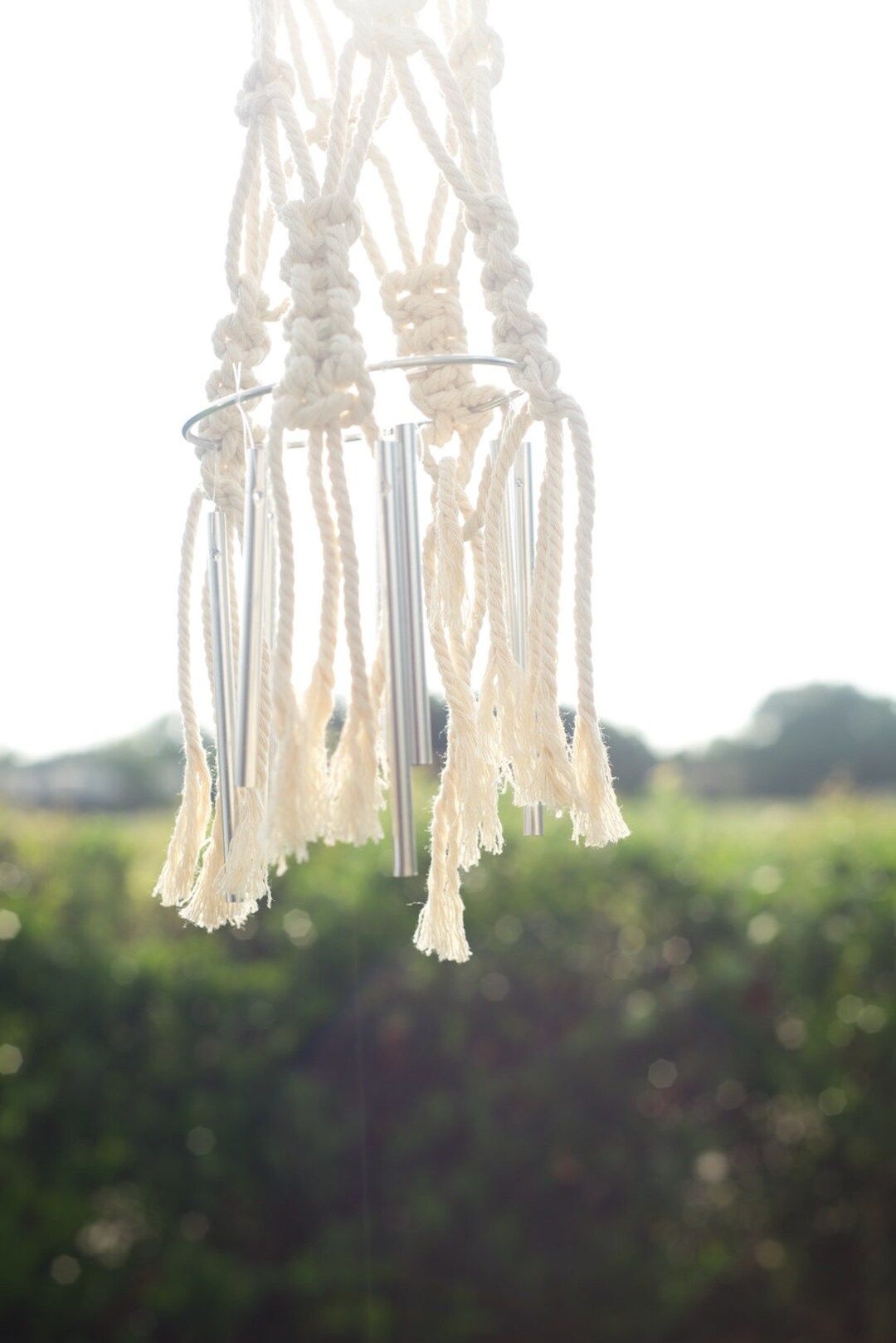 DIY Kit, Macrame Wind Chime Garden Decoration, Patio Decor Craft Supply ...