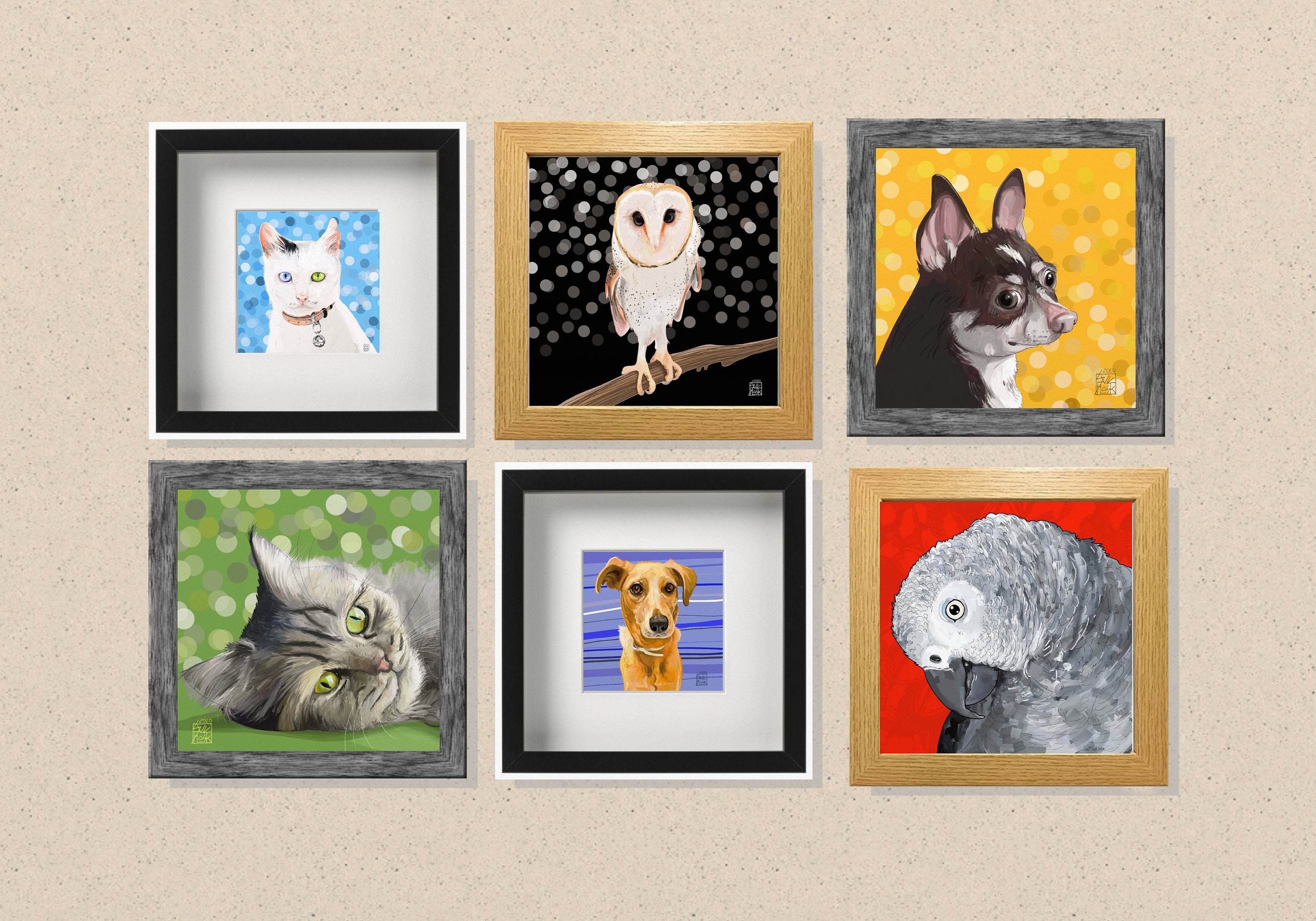 Custom Pet Portraits Printable Art Portrait Digital Painting Digital ...