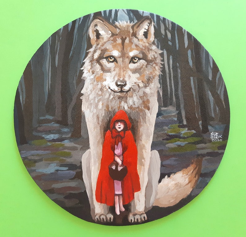 Three Billy Goats Gruff and Little Red Riding Hood Paintings on Canvas ...