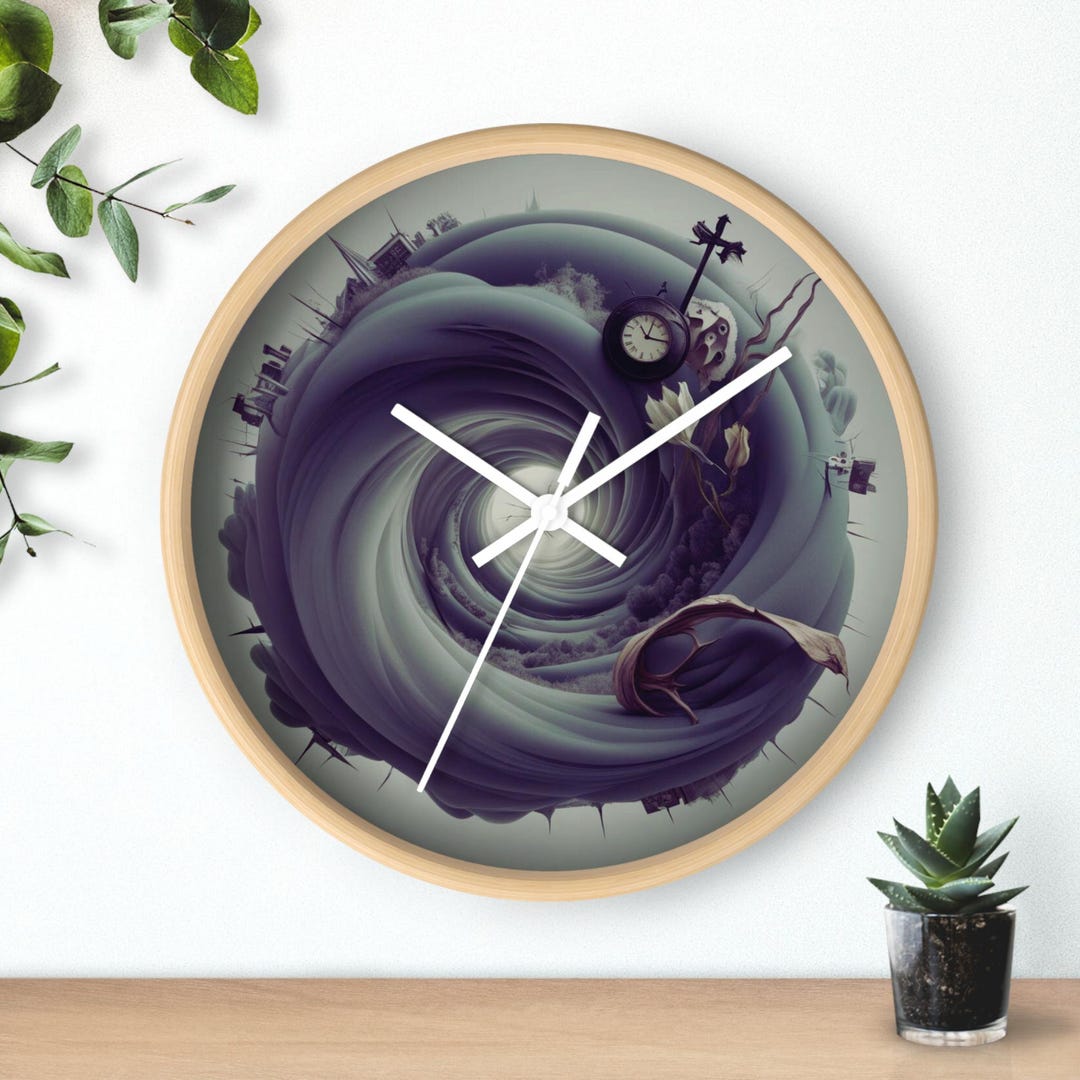 Surreal Spiral Wall Clock, Unique Home Decor, Clock for Living Room ...