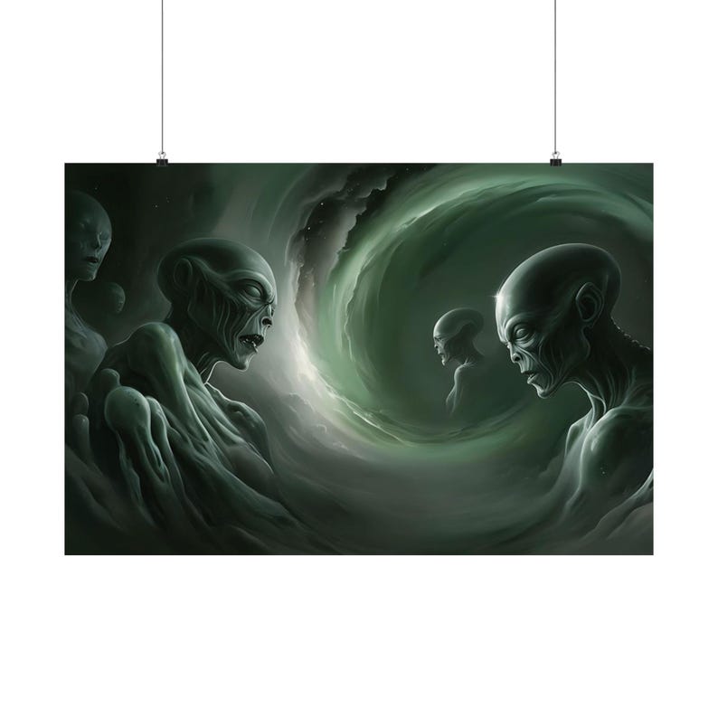 Alien Encounter Matte Poster, Sci-fi Wall Art, Home Decor, Unique Gift ...