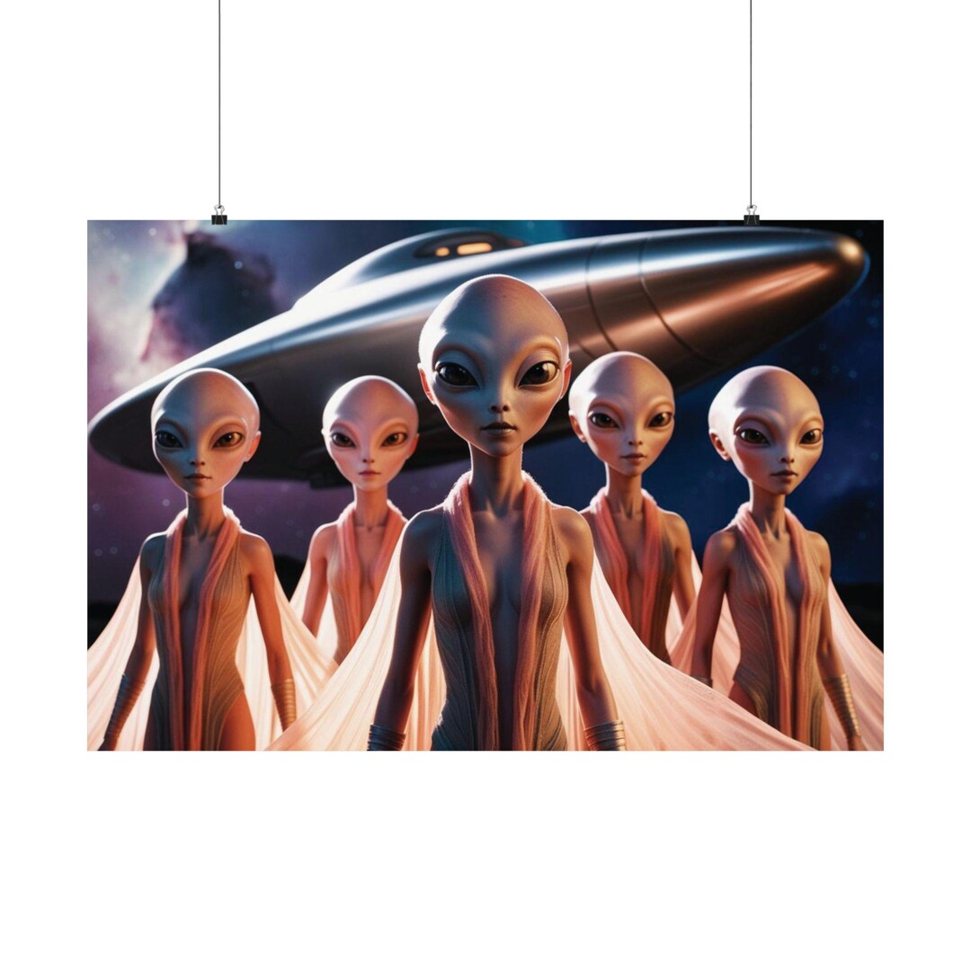 Alien Art Horizontal Posters, Sci-fi Wall Decor, Unique Room Art, Geeky ...