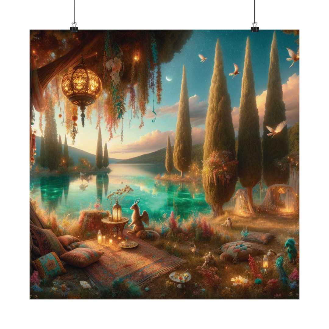 Whimsical Nature Art Print, Dreamy Landscape Wall Decor, Enchanted ...