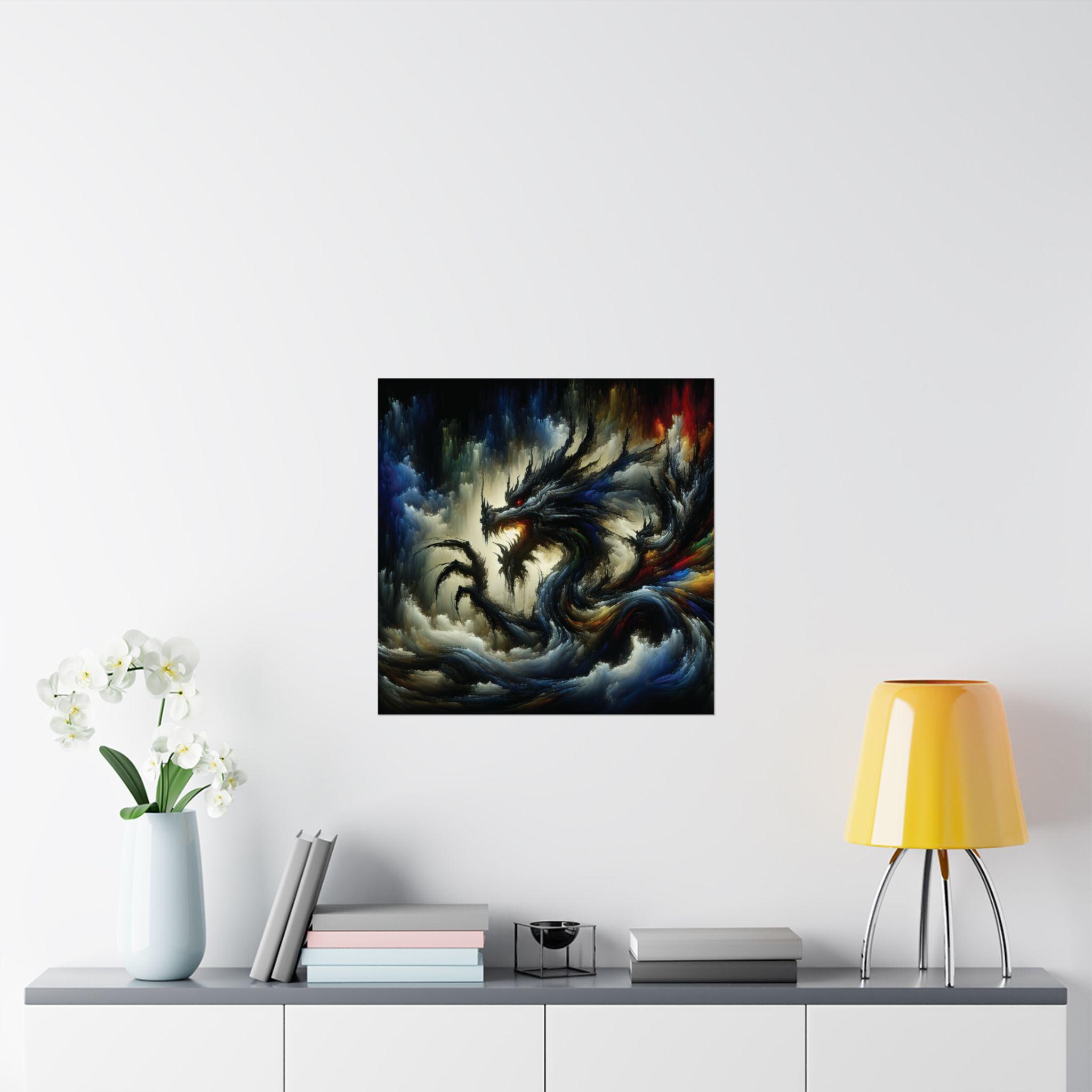 Epic Dragon Art Poster, Fantasy Wall Decor, Unique Gift for Art Lovers ...