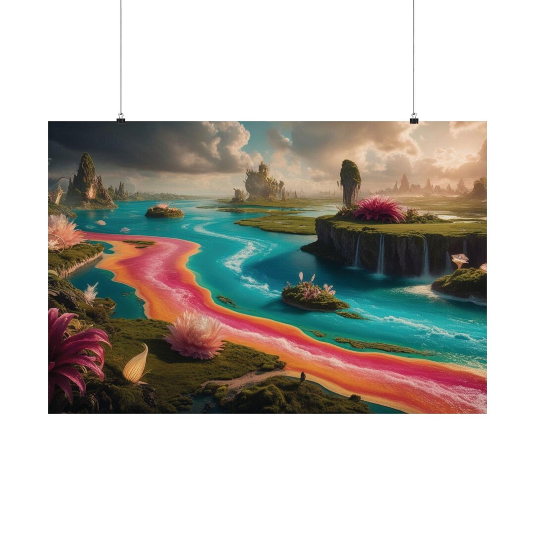 Vibrant Nature Landscape Poster 36 X 24, Colorful Art for Home Decor ...