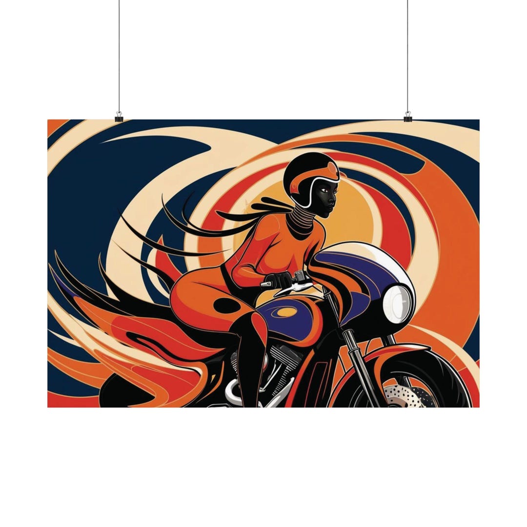 Vintage Motorcycle Art Poster, Retro Wall Decor for Bike Lovers ...