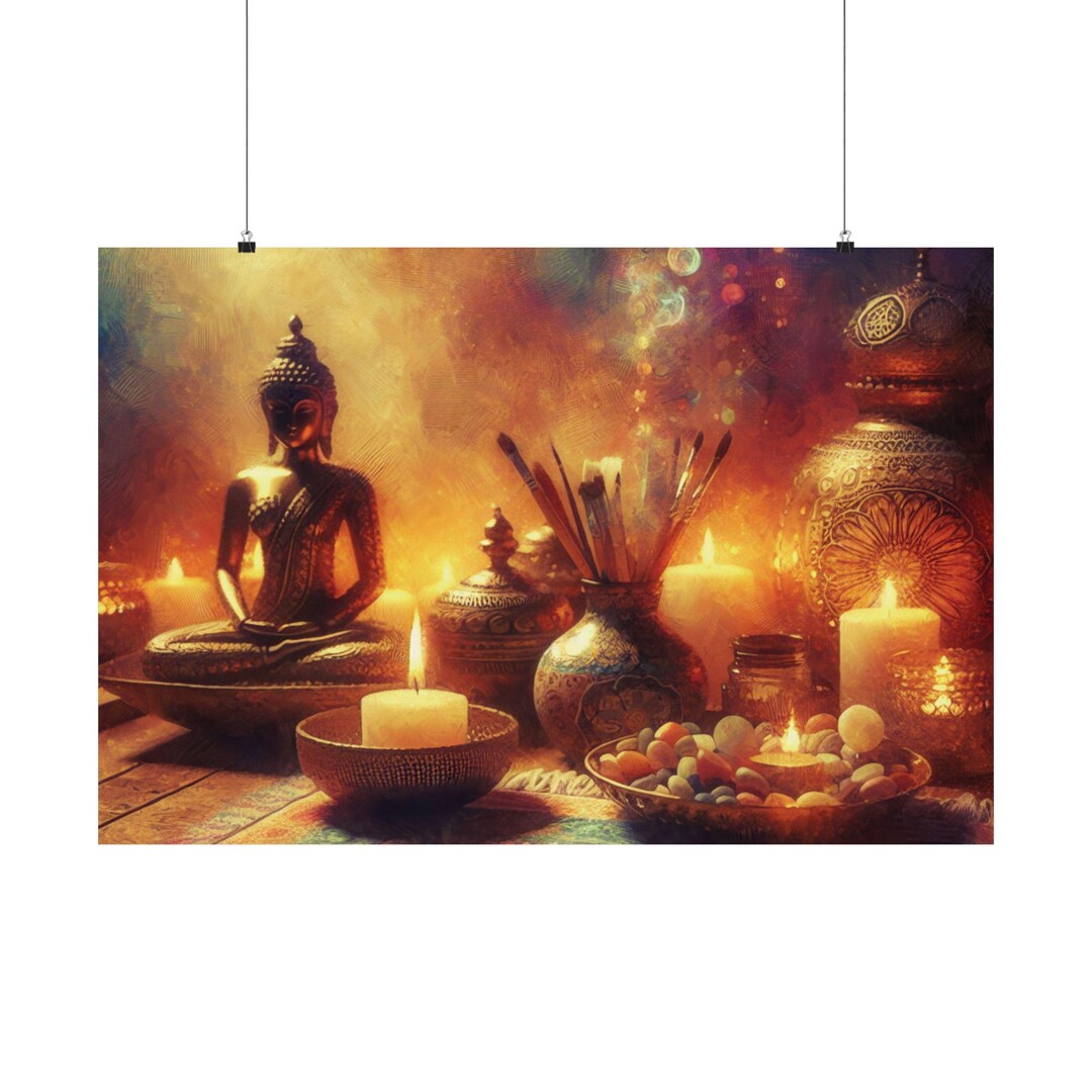 Modern Zen Meditation Matte Horizontal Posters, Calming Wall Art ...