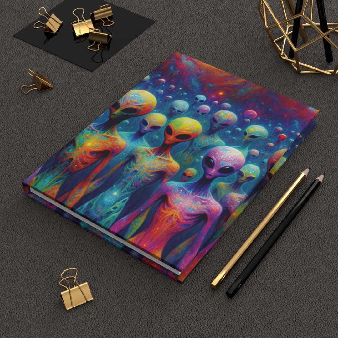 Colorful Alien Sci-fi Hardcover Journal Perfect for Sci-fi Lovers ...