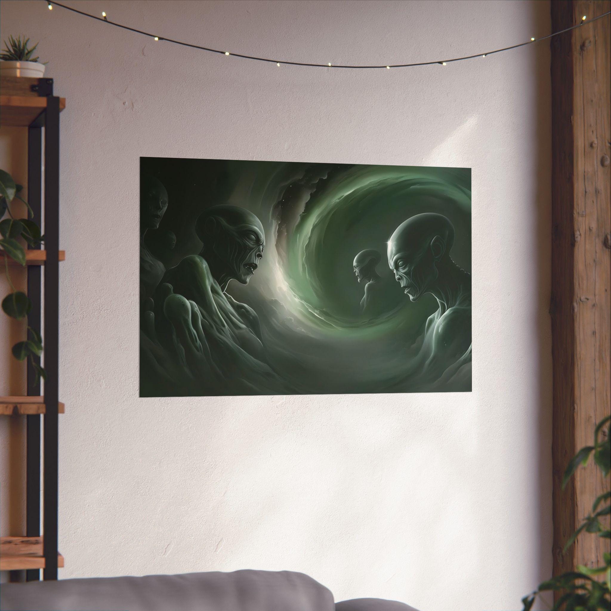 Alien Encounter Matte Poster, Sci-fi Wall Art, Home Decor, Unique Gift ...